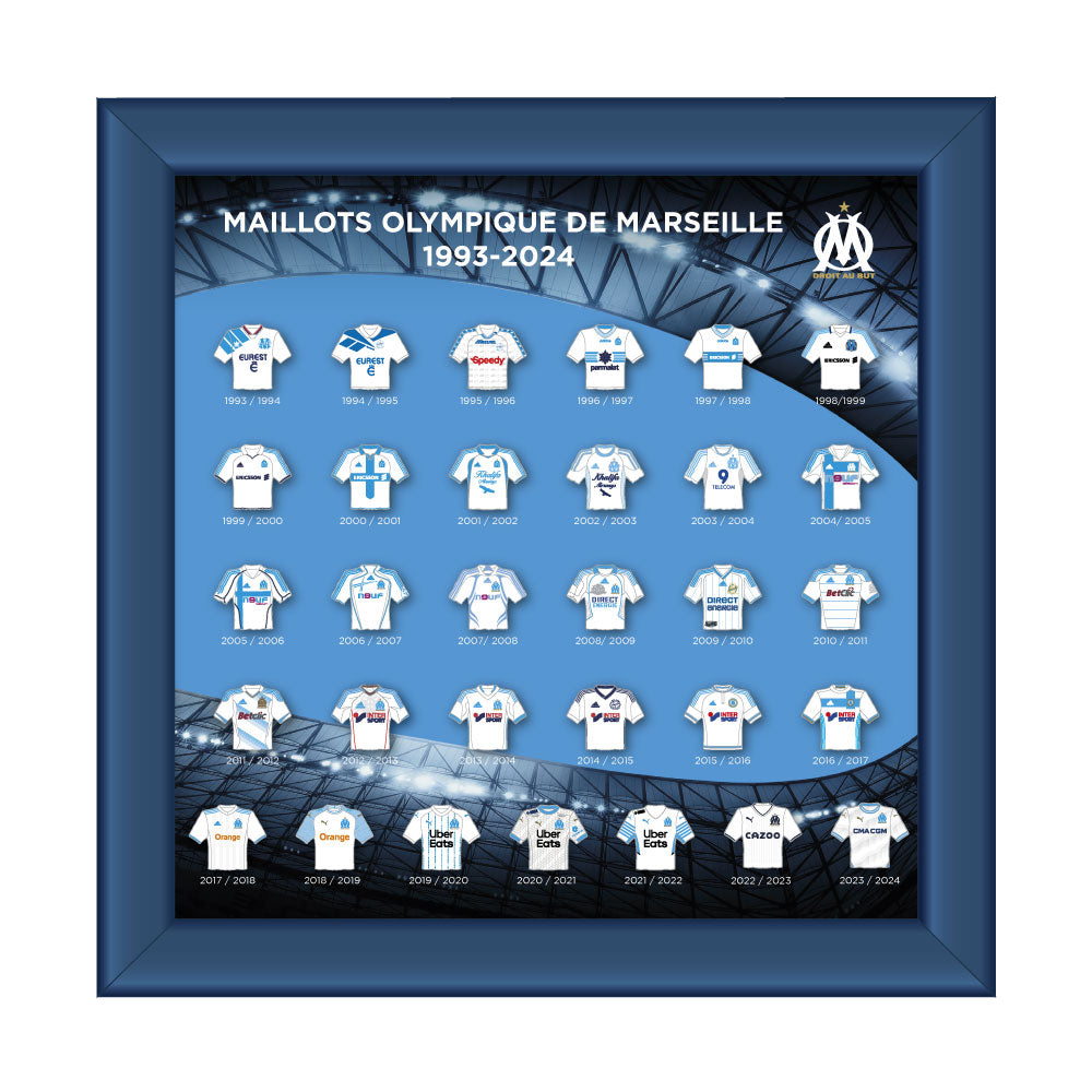 Olympique de Marseille - Pin Badge Jersey Collection Frame (1993 - 202 ...