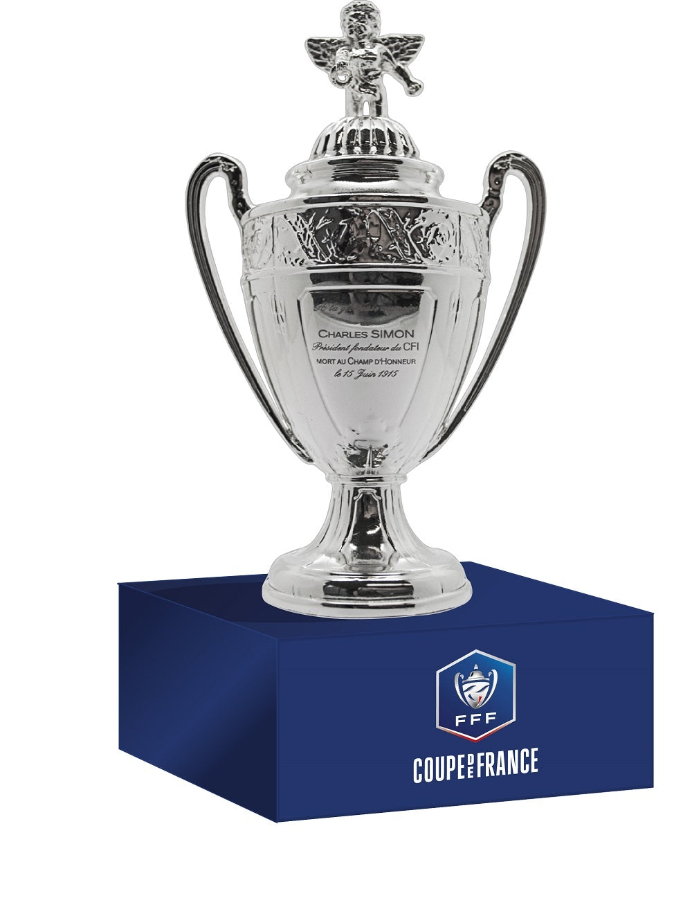 Coupe de France – Pokal auf Acrylsockel (100 mm) – Am Ball